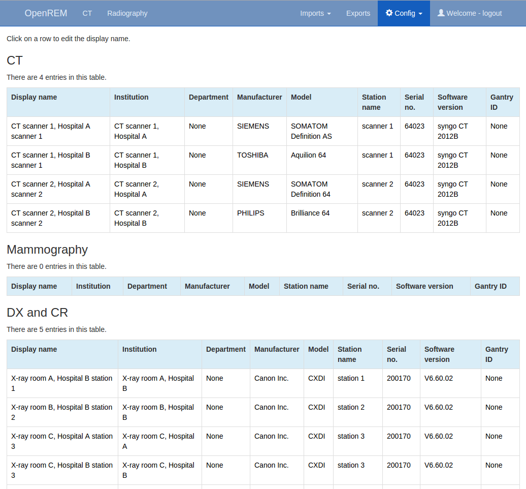 Viewing And Editing Individual X ray System Display Names Using The Web